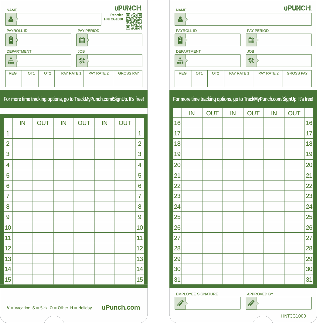 Time Cards - Aussie Time Sheets