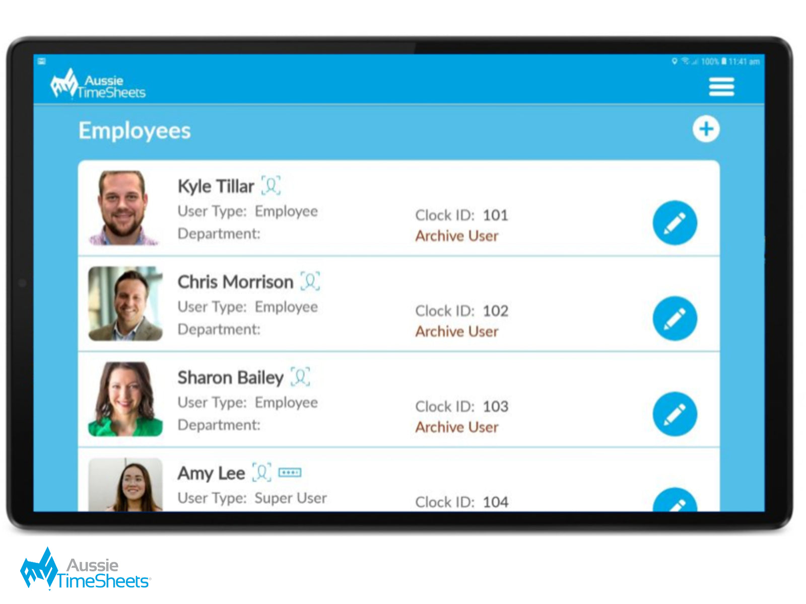 Aussie Time Clock Kiosk - Aussie Time Sheets