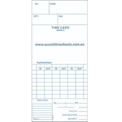 Time Cards - Aussie Time Sheets