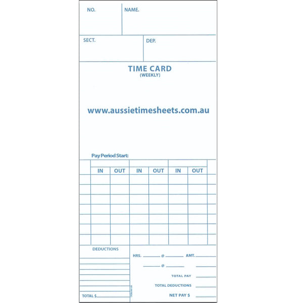 Time Cards - Aussie Time Sheets